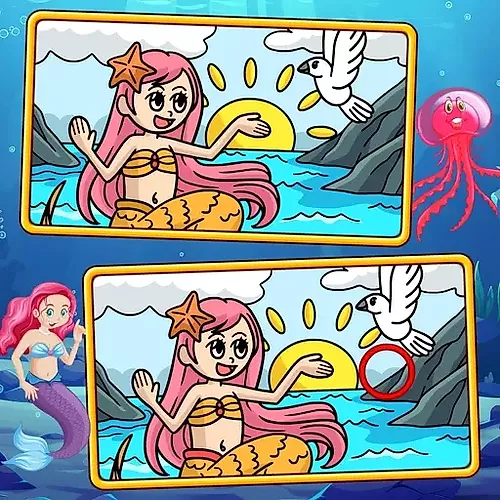 Mermaids Spot Differences - Free Online Games on Enjoy4fun | Play Now!